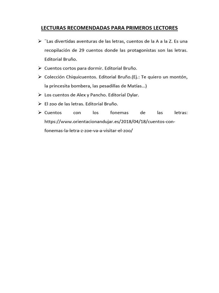 Cuentos Primeros Lectores | PDF | Poesía