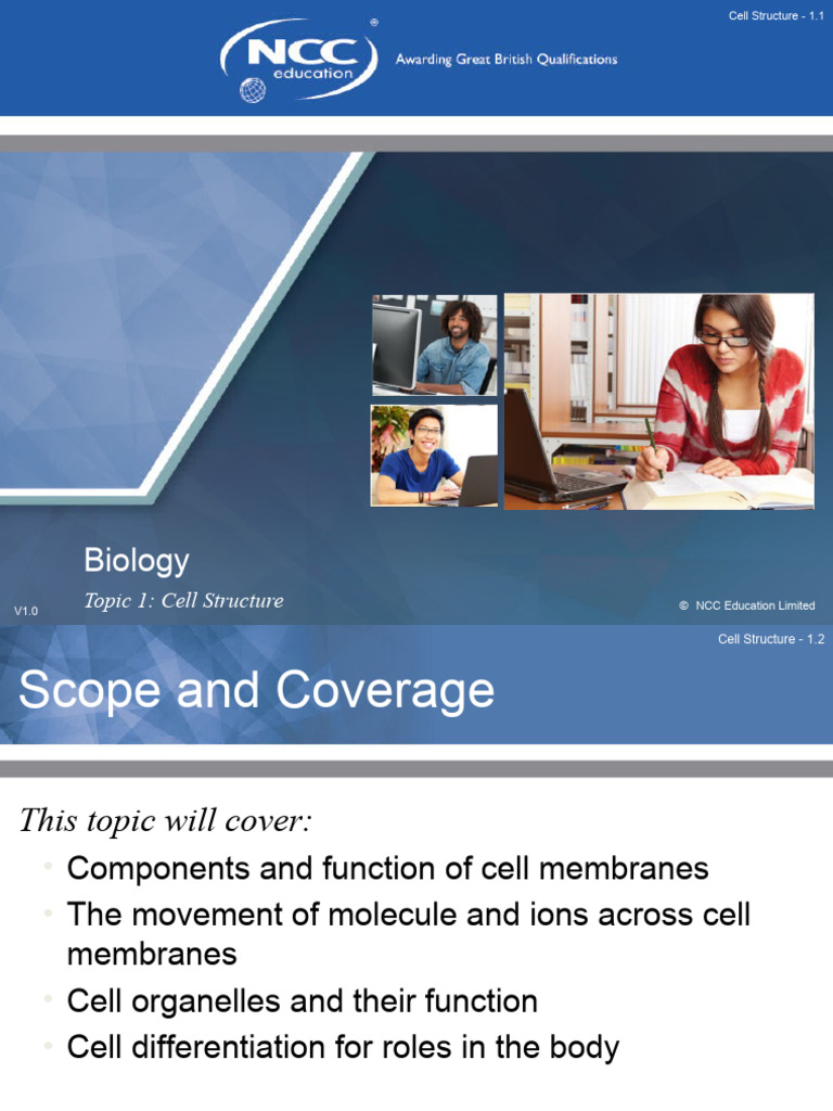 Biology Lecture 1 Cell Structure | PDF