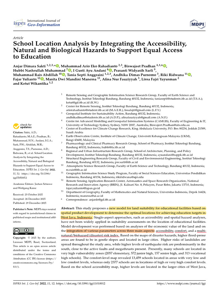 03 School Location Analysis by Integrating The Accessibility | PDF