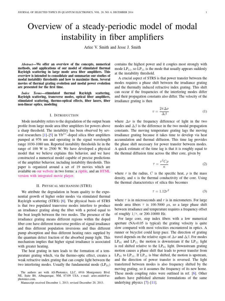 Mode Instability Model Overview Web | PDF