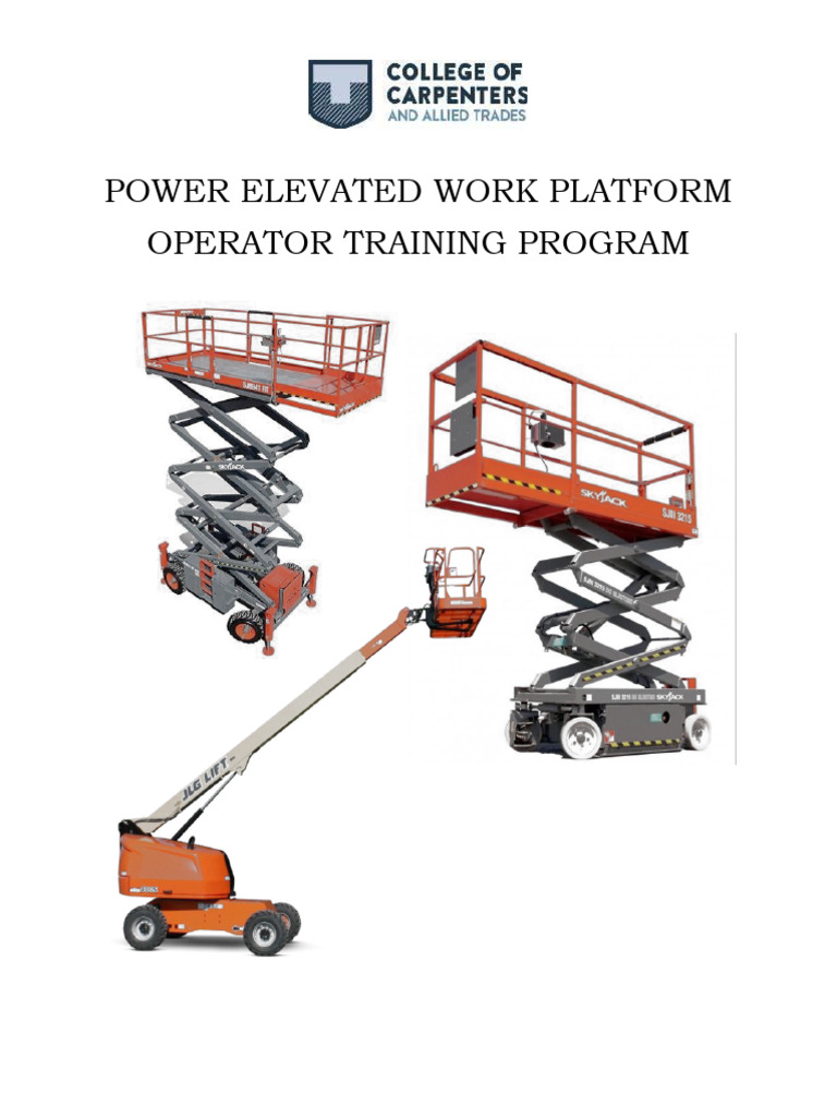 Power Elevated Work Platform Workbook PDF | PDF