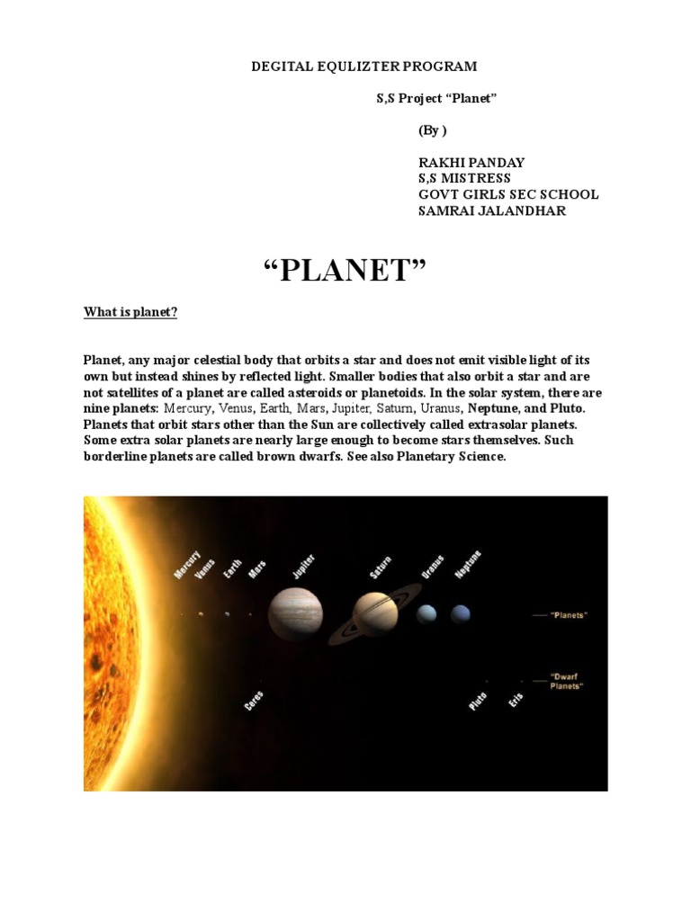 Ss Project For Planet | PDF