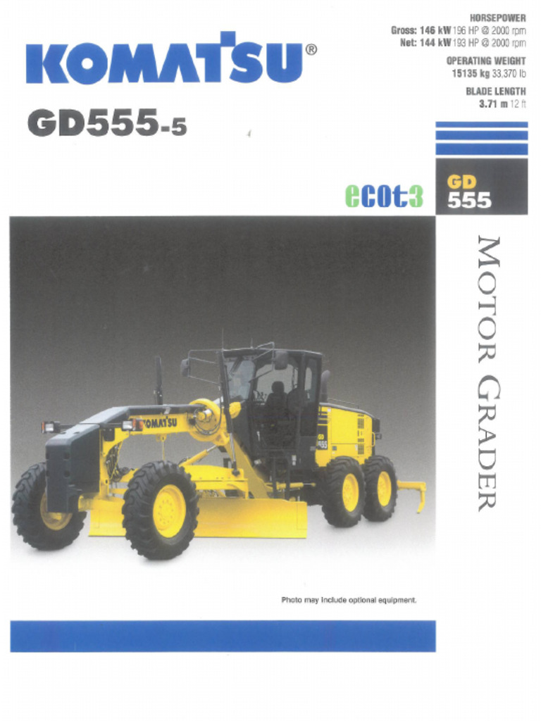 Grader GD555-5 Spec Sheet | PDF