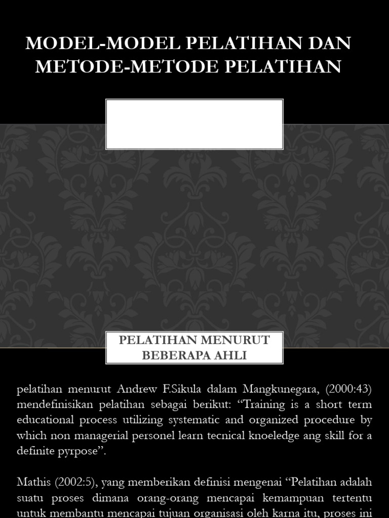 Modell Dan Metode Pelatihan | PDF