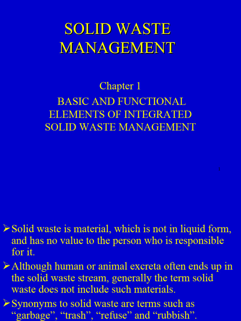 Integrated Solid Waste Management Guide | PDF | Science & Mathematics ...