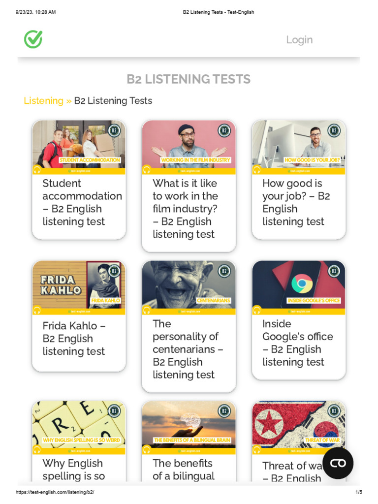 B2 Listening Tests - Test-English | PDF
