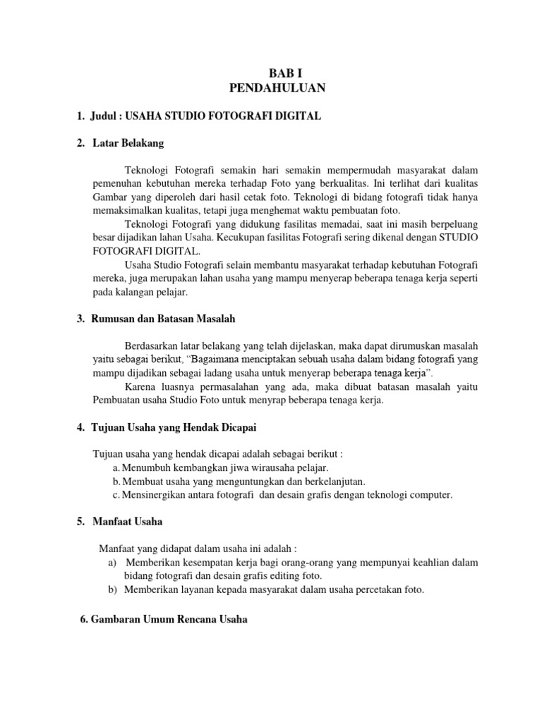 Tugas Proposal Usaha | PDF | Seni