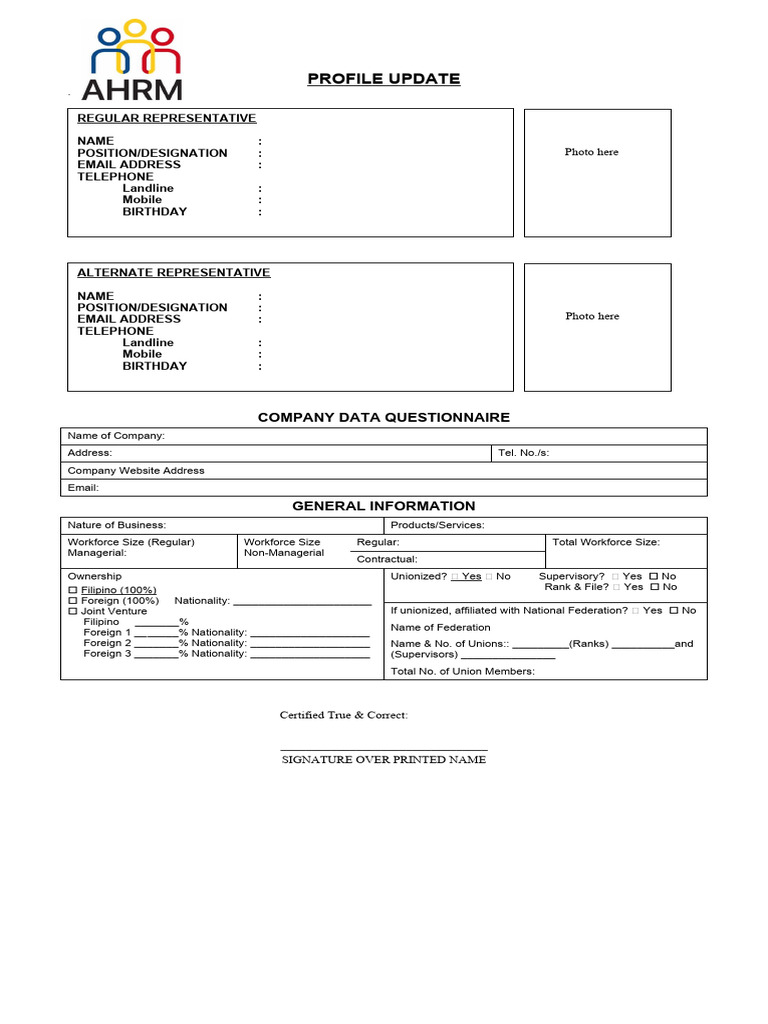 AHRM Profile Membership Form 2023 | PDF