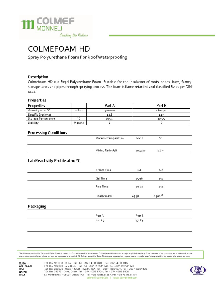 Colmef Monneli Technical Data Sheet | PDF