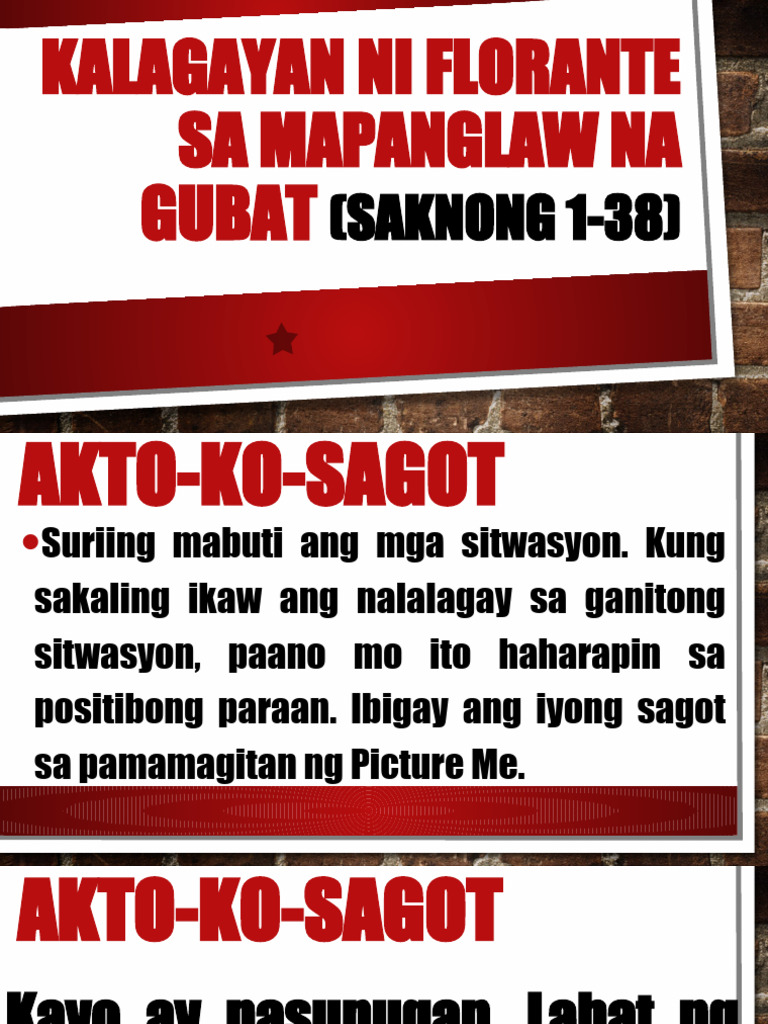 Kalagayan Ni Florante Sa Mapanglaw Na Gubat | PDF