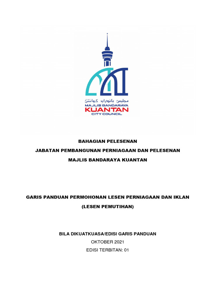 MBK - Garis Panduan Permohonan Lesen Pemutihan | PDF MBK - Garis Panduan Permohonan Lesen Pemutihan | PDF