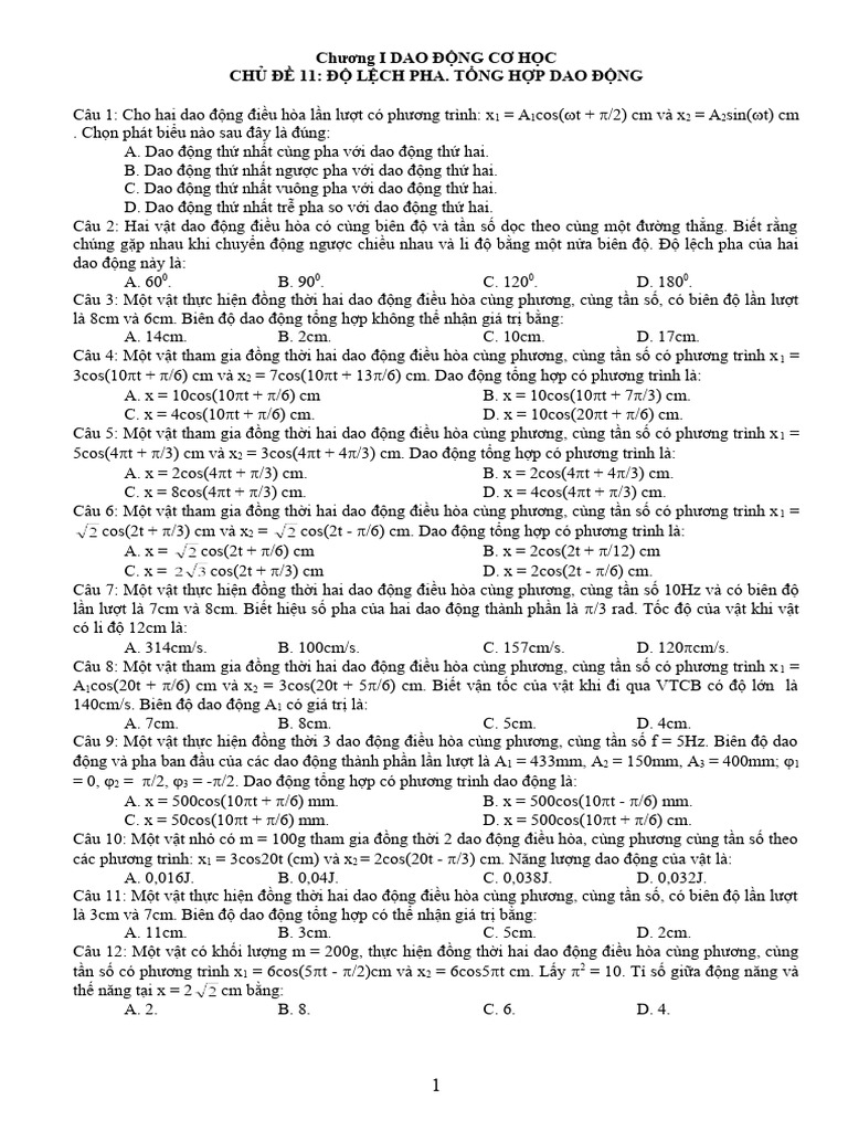 CD11 Tong Hop Dao Dong | PDF