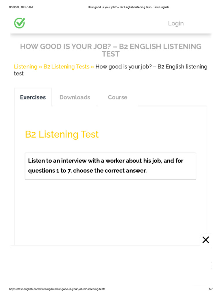 How Good Is Your Job - B2 English Listening Test - Test-English22 | PDF