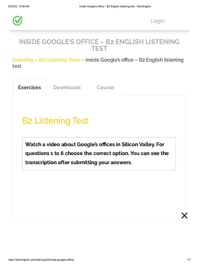 Inside Google's Office - B2 English Listening Test - Test-English33 | PDF