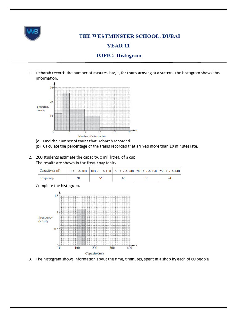 Histograms | PDF | Teaching Methods & Materials