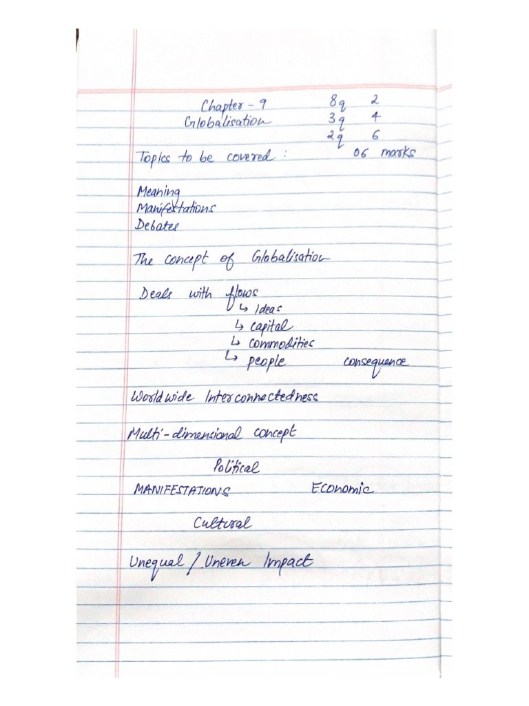Globalisation Handwritten Notes | PDF