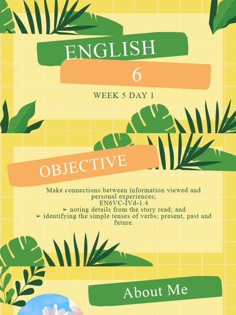 English 6 Week 5 Day 1 | PDF | English Language | Language Mechanics