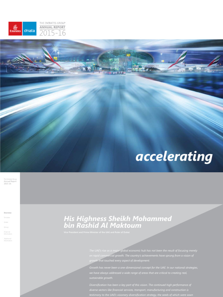 Emirates Group 2015-16 Annual Report | PDF | United Arab Emirates | Revenue