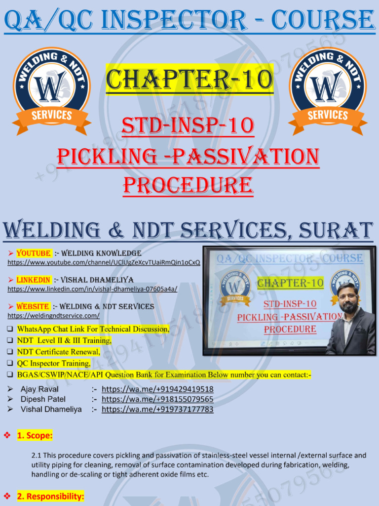 Pickling Passivation Procedure | PDF