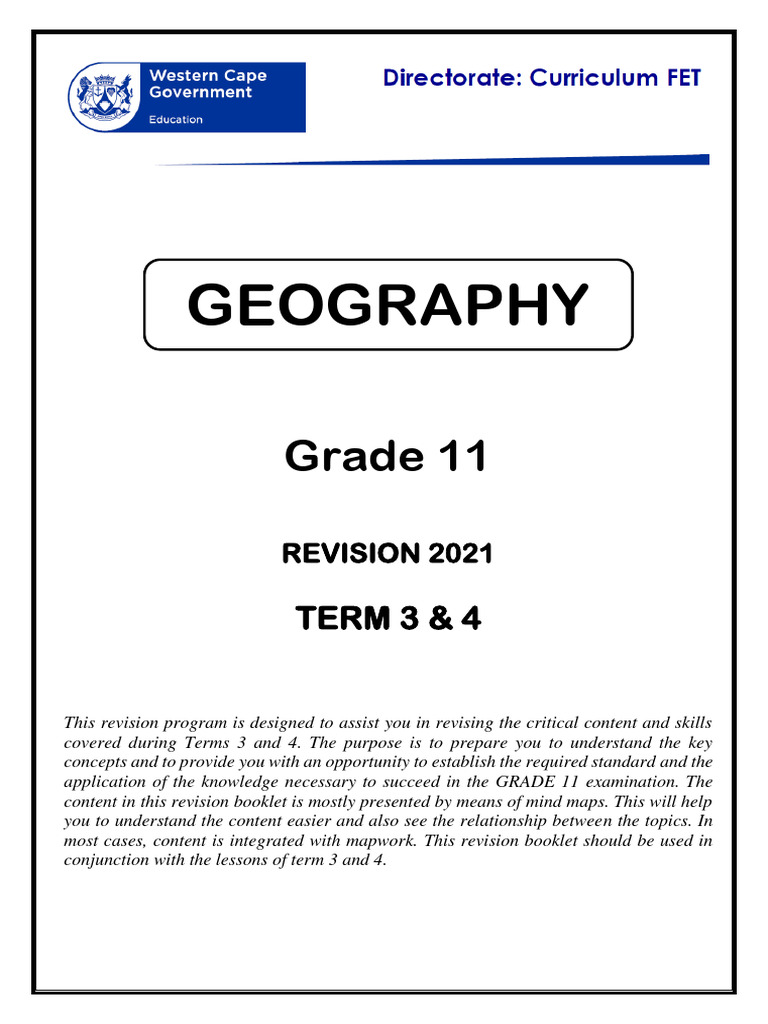 Geography Grade 11 Revision Answers Terms 3 and 4 - 2021-1 | PDF ...