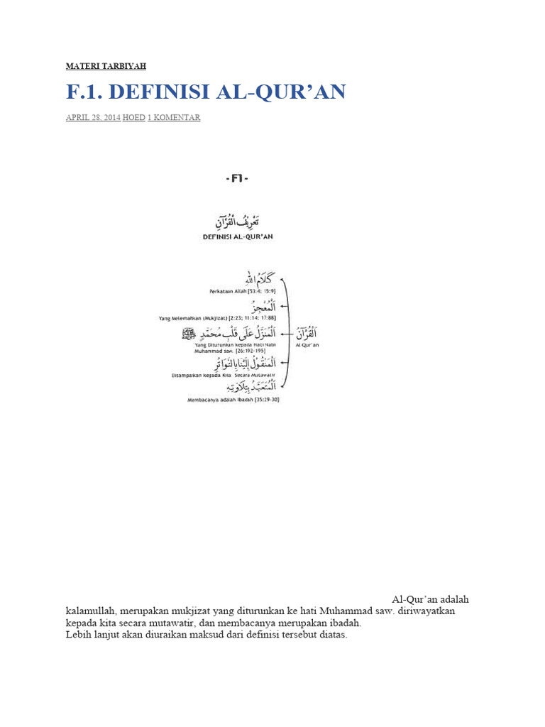 Definisi Al Quran | PDF