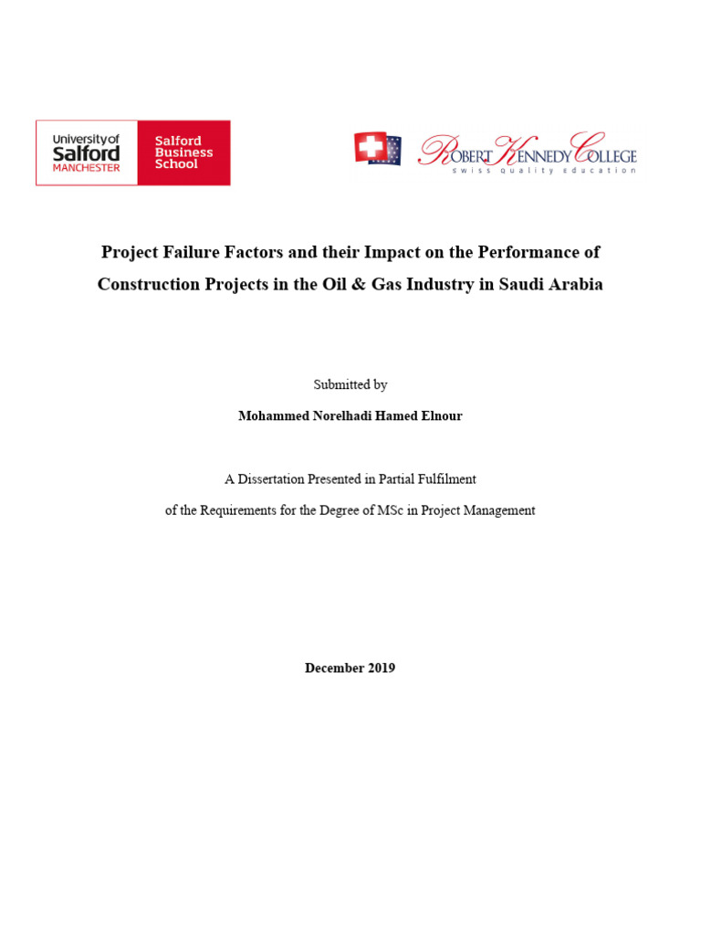 Project Failure Factors and Their Impact On The Performance of ...