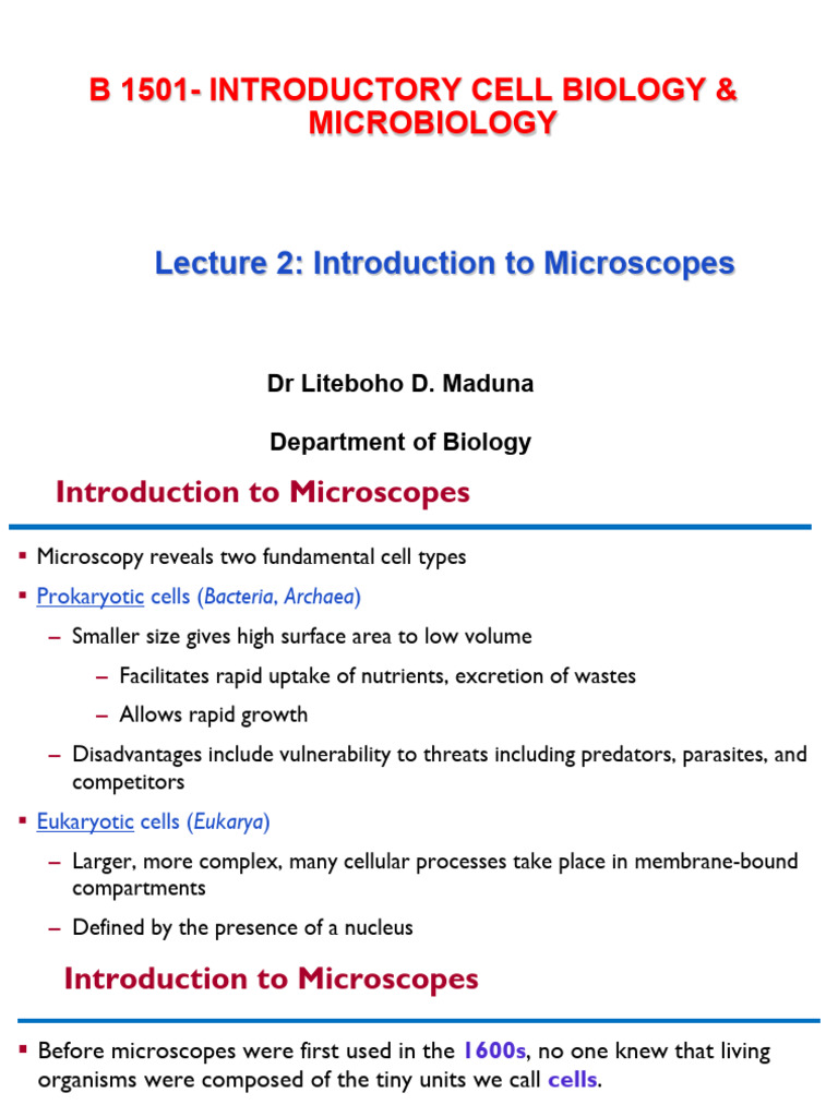 Intro to Microscopes for Biology Students | PDF | Microscope | Electron ...