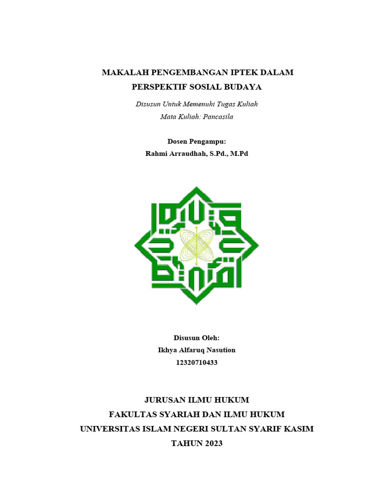 Makalah Pengembangan Iptek Perspektif Sosial Budaya | PDF | Ilmu Sosial | Sains & Matematika