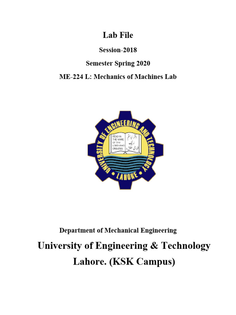 Mechanics of Machines Lab File (Final) | PDF Mechanics of Machines Lab File (Final) | PDF