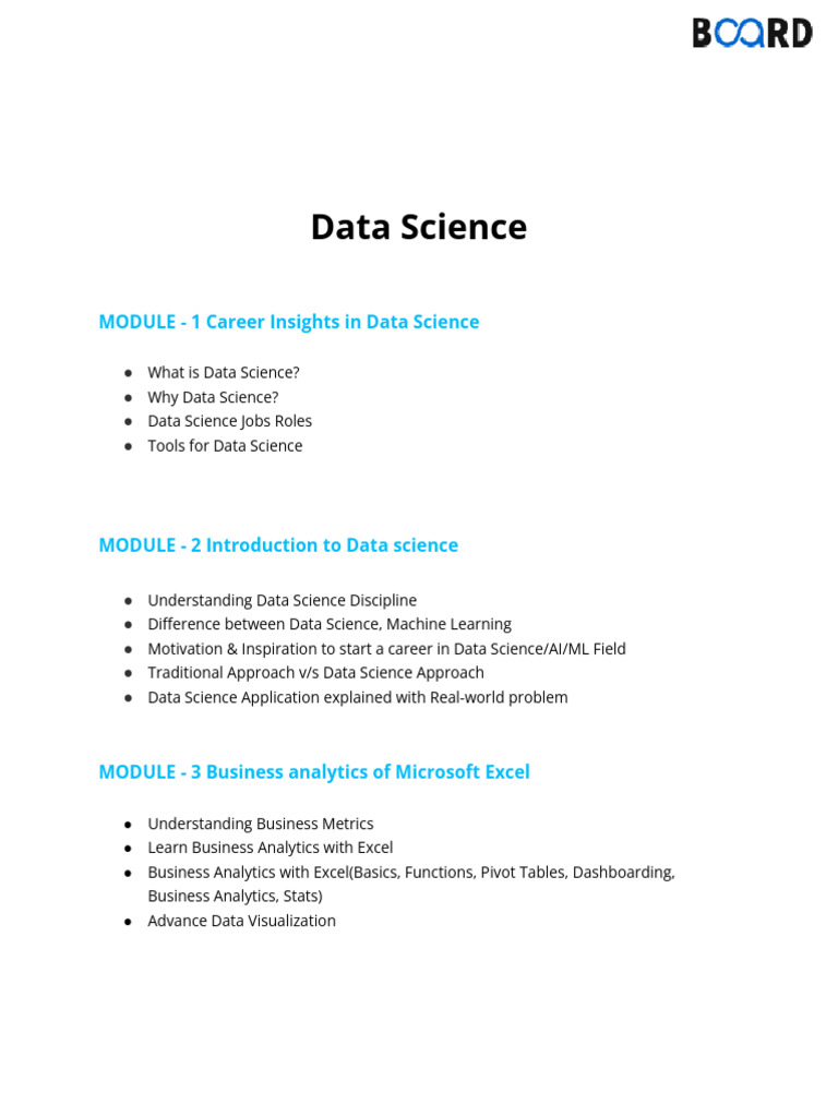 Free Data Science Course | PDF