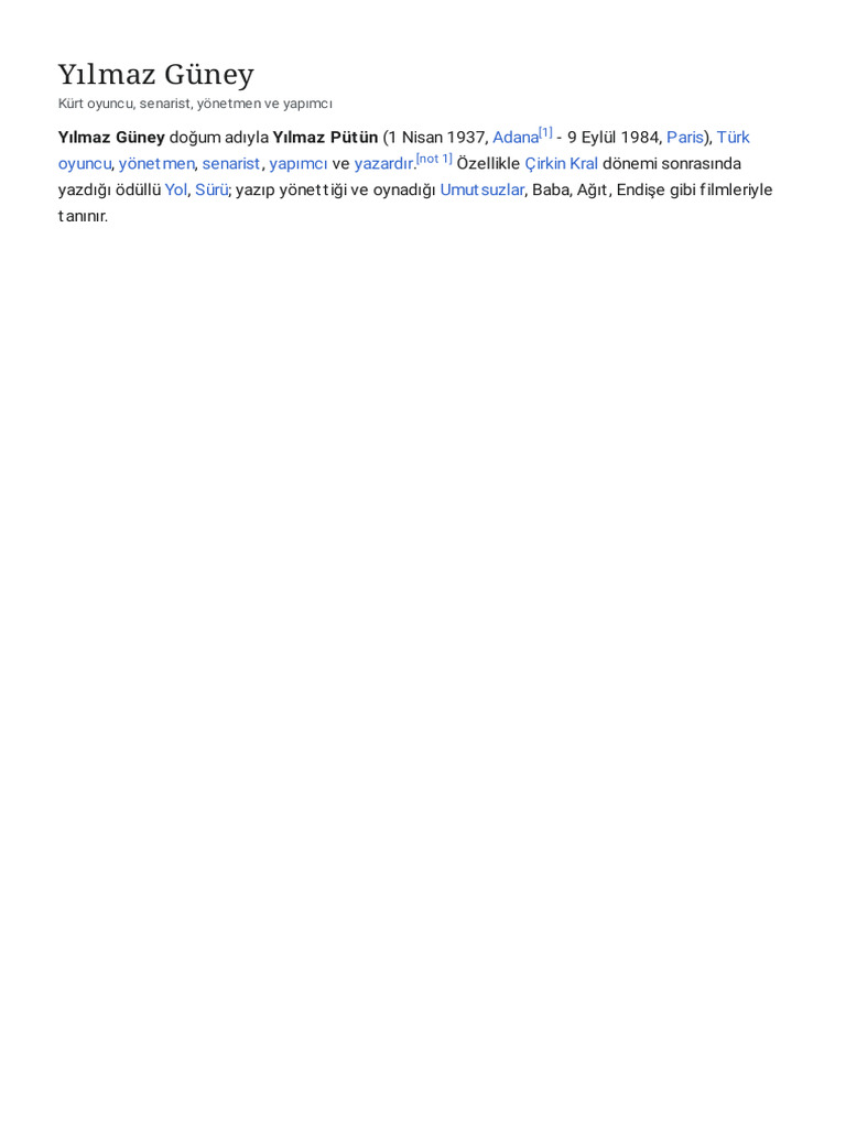 Yılmaz Güney - Vikipedi | PDF