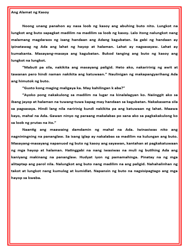 Ang Alamat NG Kasoy | PDF
