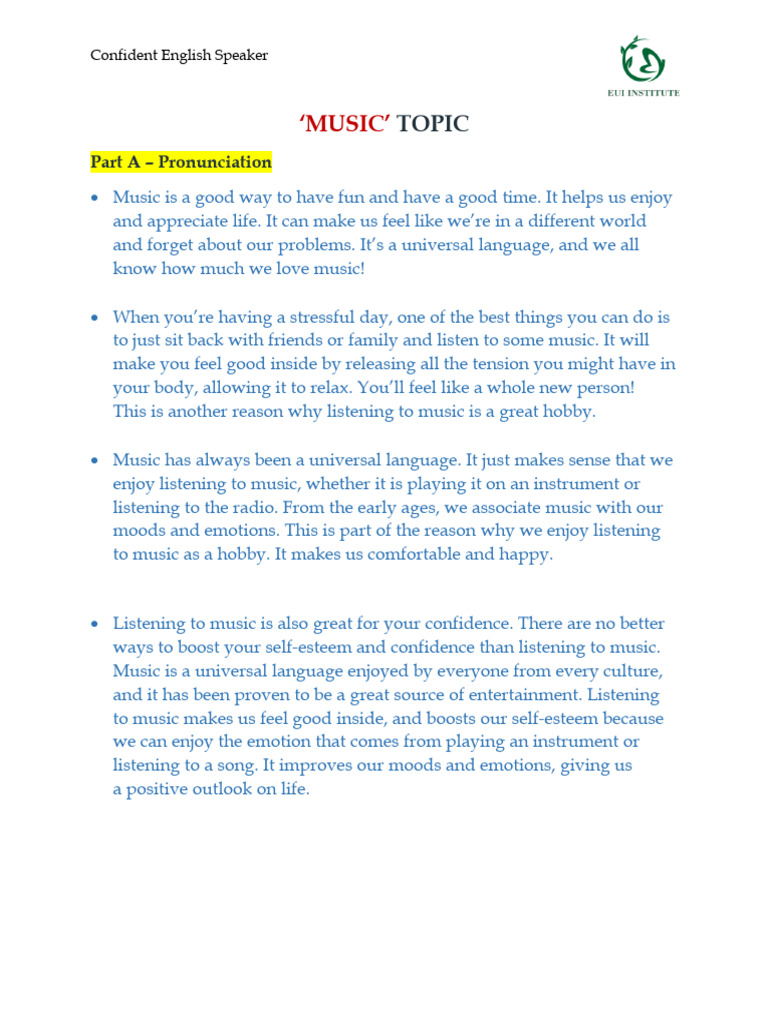 4.music Topic | PDF | Mood (Psychology) | Mental Health