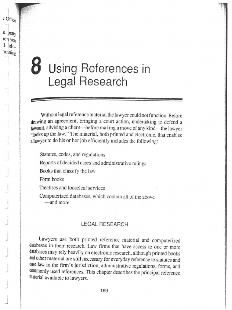 Chap. 8 Using References in Legal Research | PDF