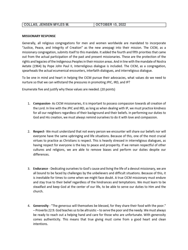 COLLAS - Module 2 - Missionary Response | PDF | Interfaith Dialogue