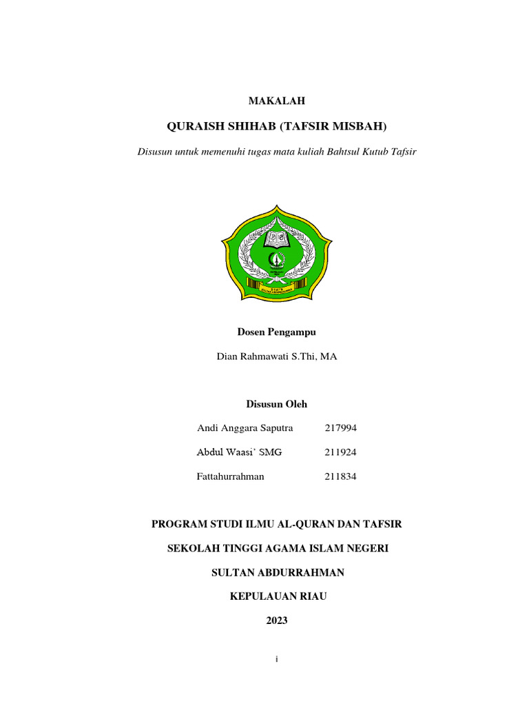 MAKALAH Misbah | PDF