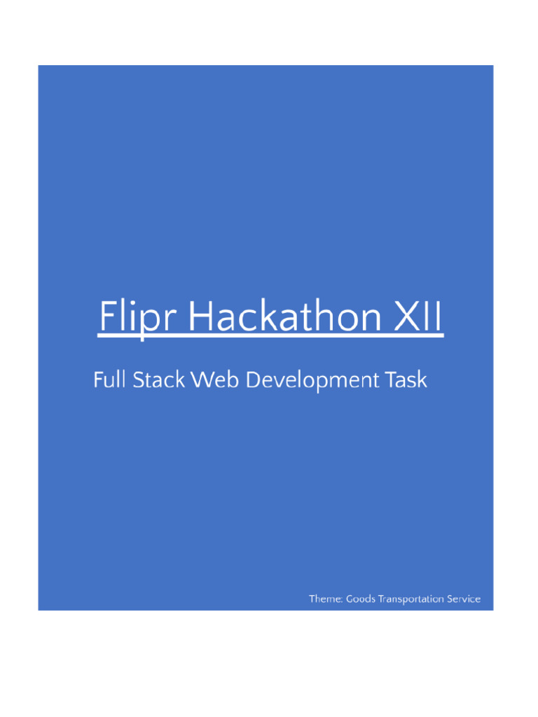 Flipr Hackathon XII-Full Stack Web Development Task | PDF | Computers
