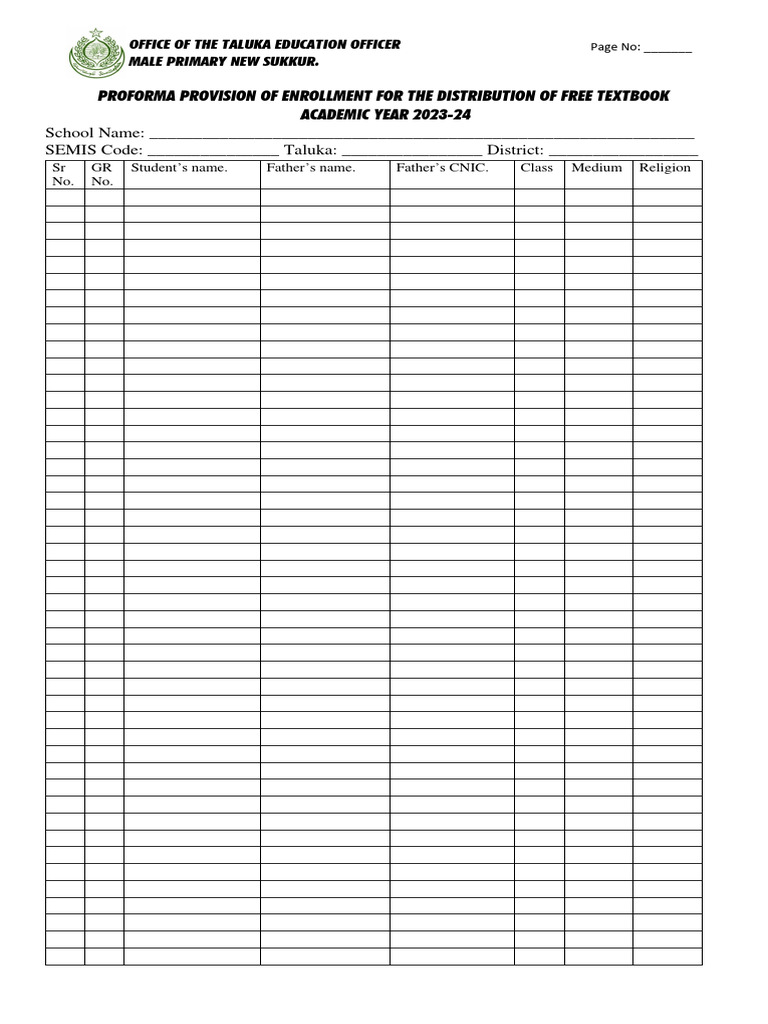 Free TEXTBOOK 2022 23 Proforma | PDF | Career & Growth | Social Science