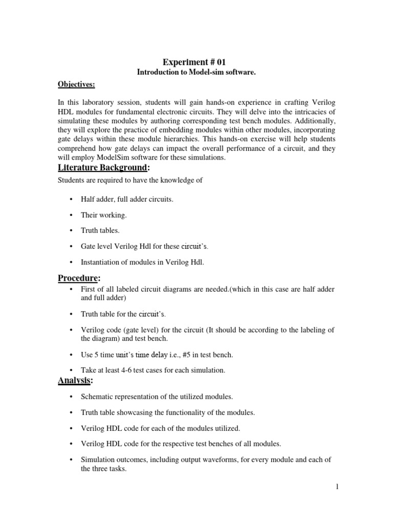 DSD Lab1 | PDF | Hardware Description Language | Electronic Engineering DSD Lab1 | PDF | Hardware Description Language | Electronic Engineering