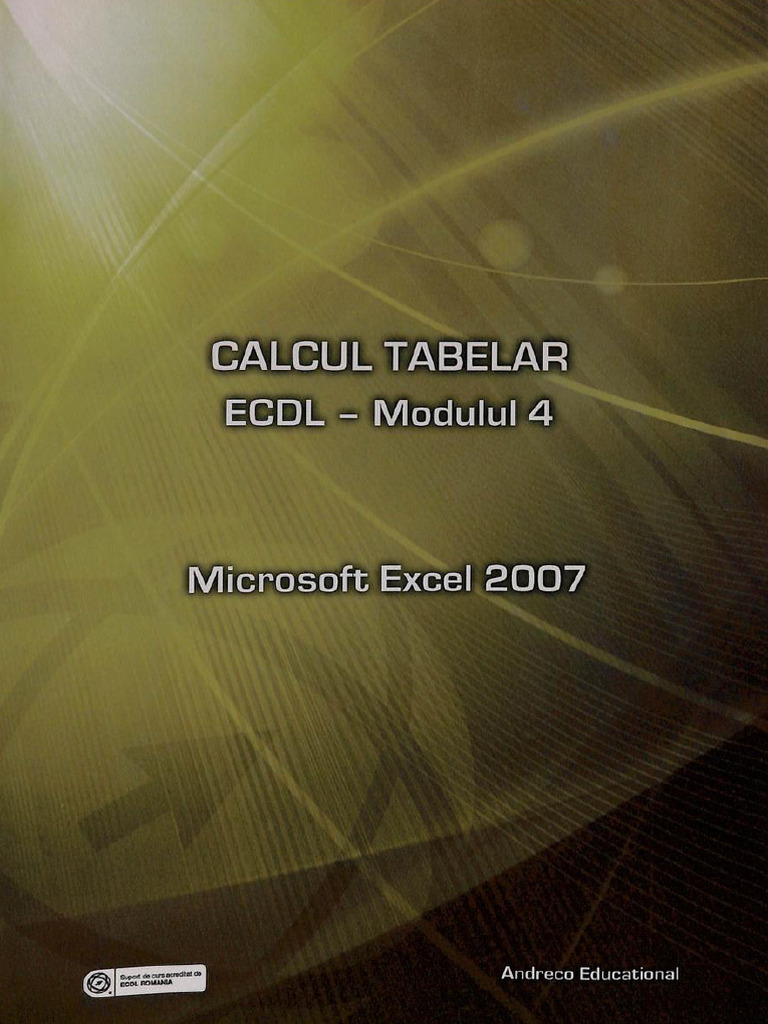 Calcul Tabelar Ecdl Modul 4 Compress | PDF