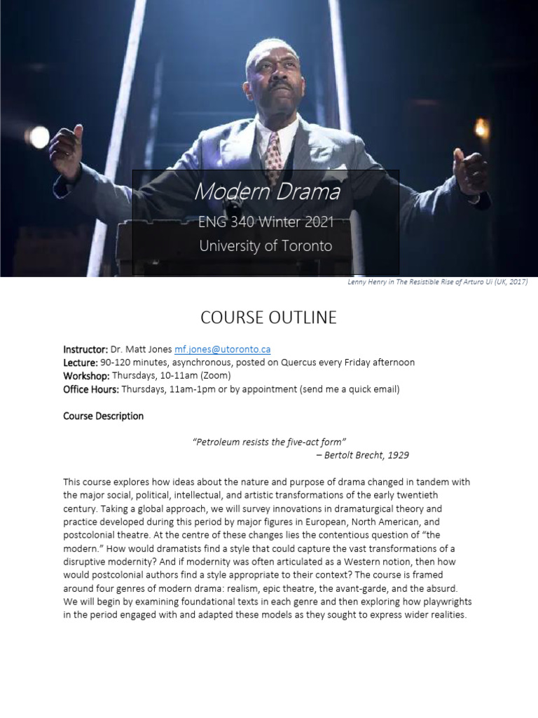 Modern Drama Course Outline | PDF | Essays | Accessibility
