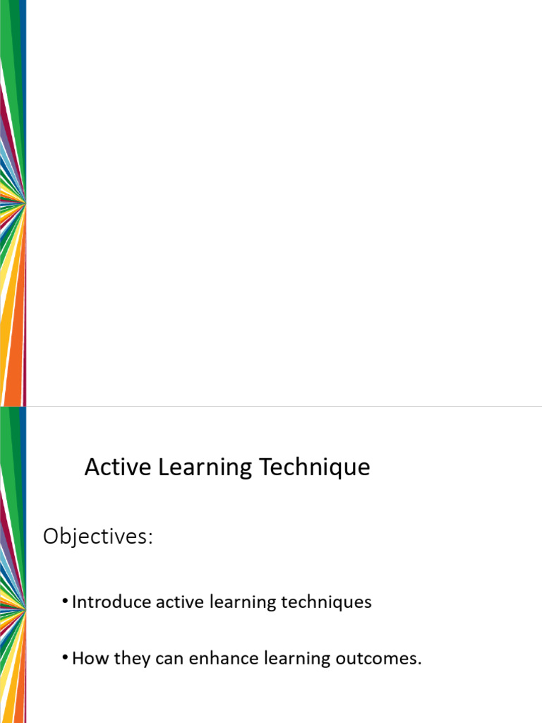 The Active Learning Techniques For Effective Teaching and Learning | PDF