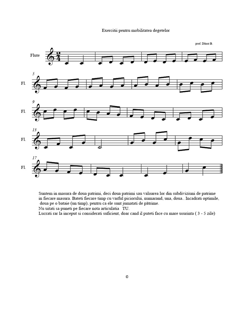 Exercitii Pentru Degetatie Incepatori | PDF