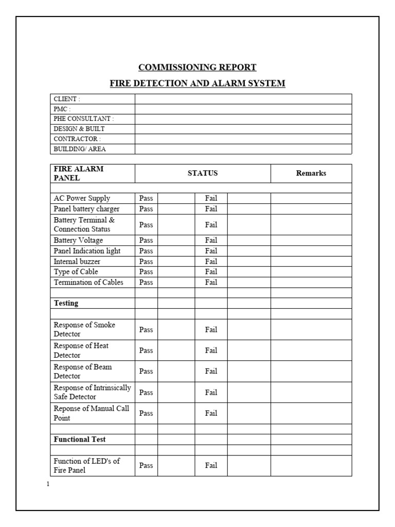 Missioning Report Fas System Pdf
