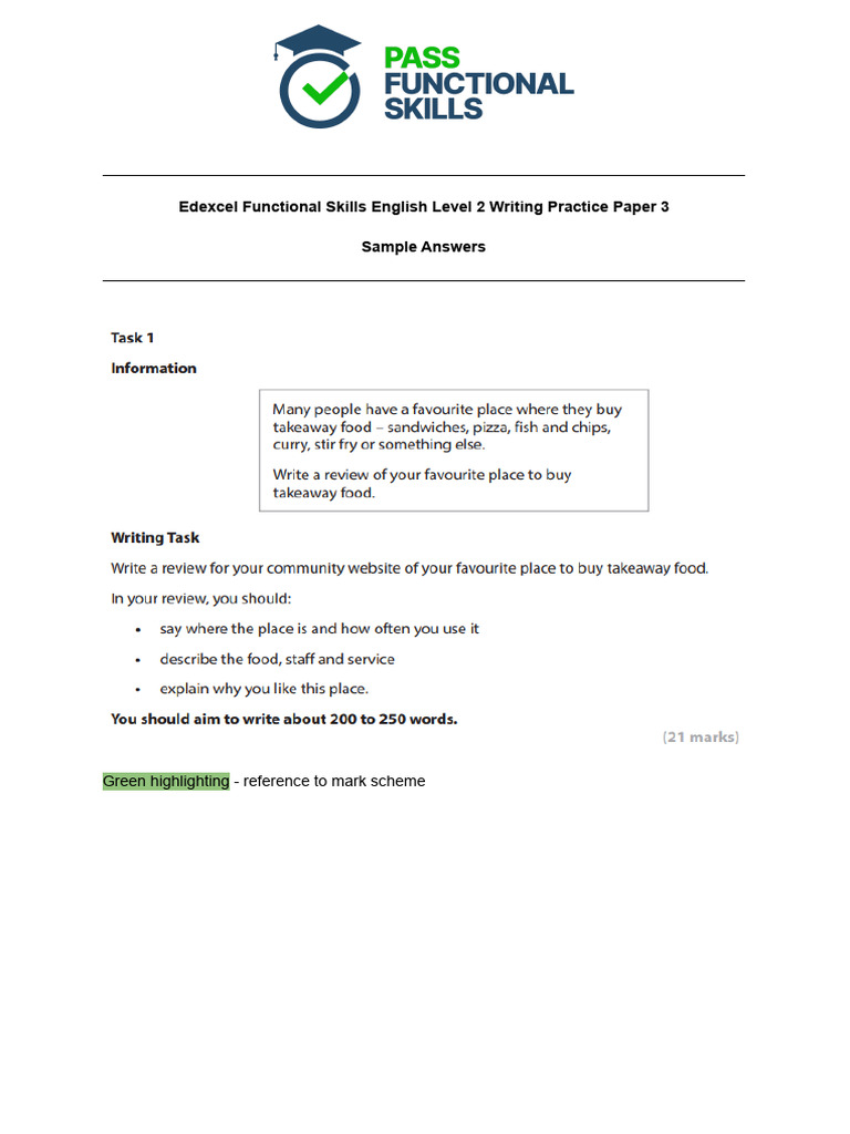 Paper Edexcel-Functional-Skills-English-Level-2-writing-Practice-Paper ...