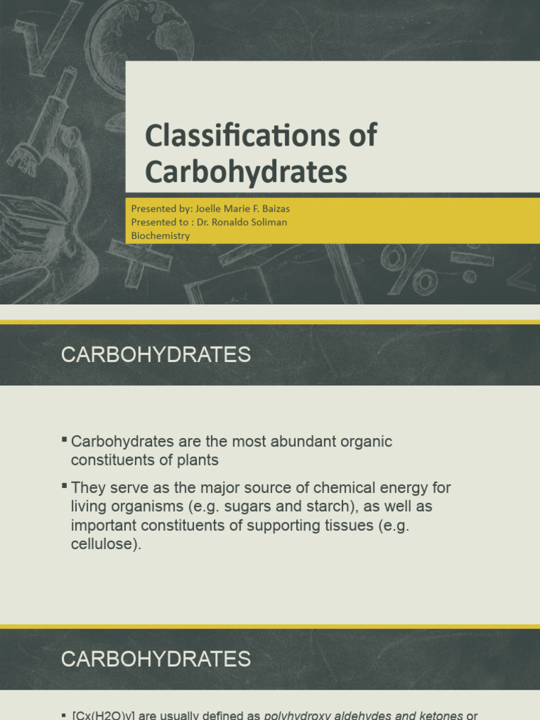 Classifications of Carbohydrates Slides | PDF