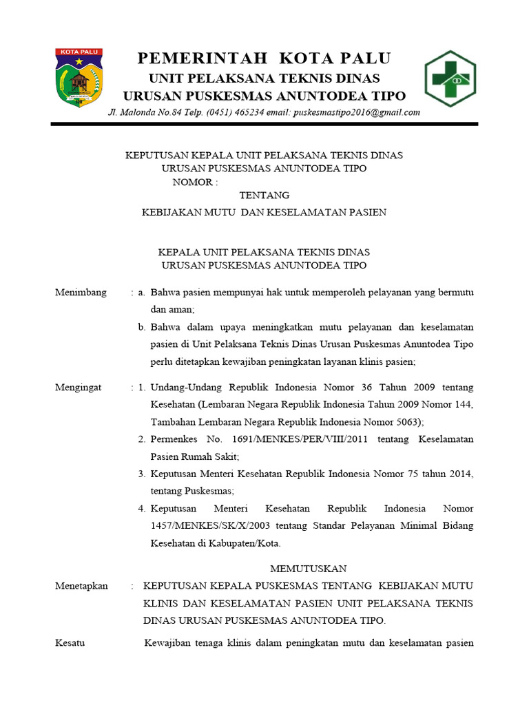 Contoh Format SK | PDF