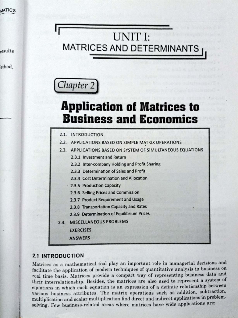 Applications Matrices | PDF