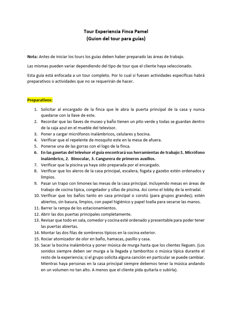 Tour Experiencia Finca Pamel - 1 | PDF | Carnaval | Oveja