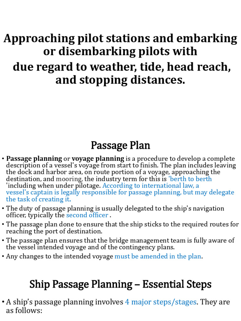 Approaching Pilot Stations and Embarking and Disembarking | PDF